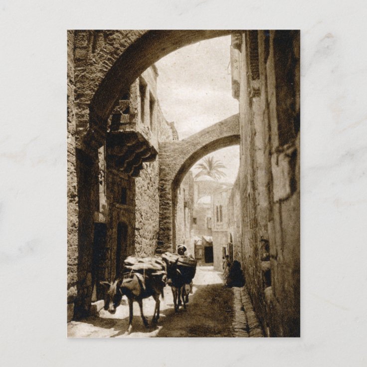 The Via Dolorosa in Jerusalem Postcard | Zazzle