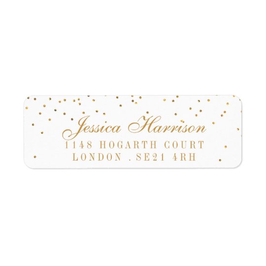 The Vintage Glam Gold Confetti Wedding Collection Label | Zazzle.com