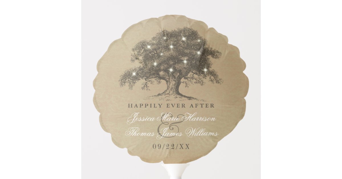 The Vintage Old Oak Tree Wedding Collection Balloon | Zazzle