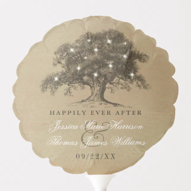 The Vintage Old Oak Tree Wedding Collection Balloon | Zazzle