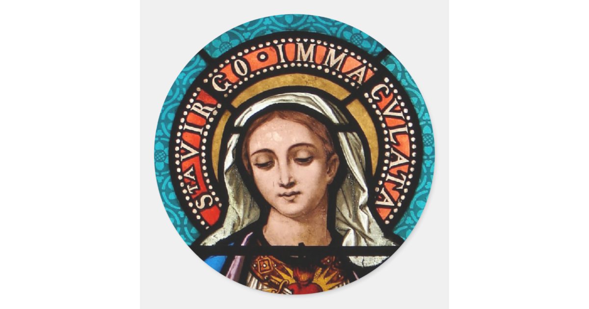 The Virgin Mary Classic Round Sticker | Zazzle