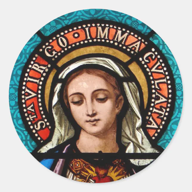 The Virgin Mary Classic Round Sticker | Zazzle