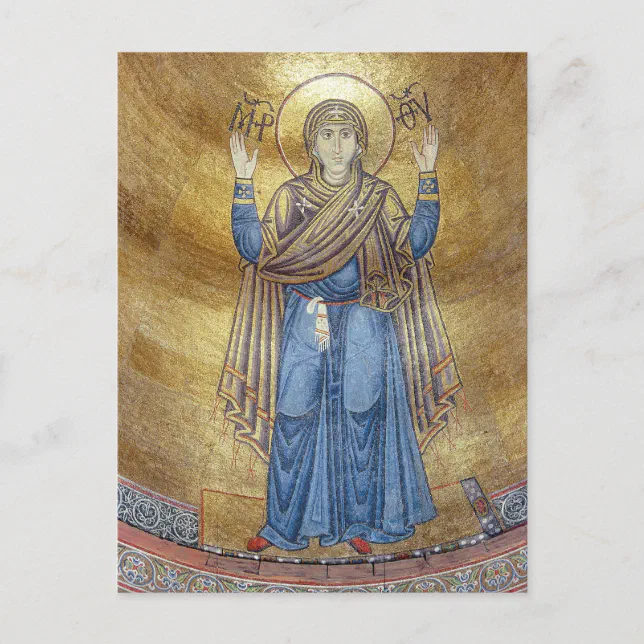 The Virgin Orans Byzantine Mosaic Orthodox Icon Postcard | Zazzle