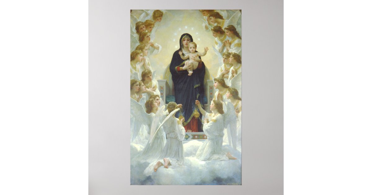 The Virgin with angels William Adolphe Bouguereau Poster | Zazzle