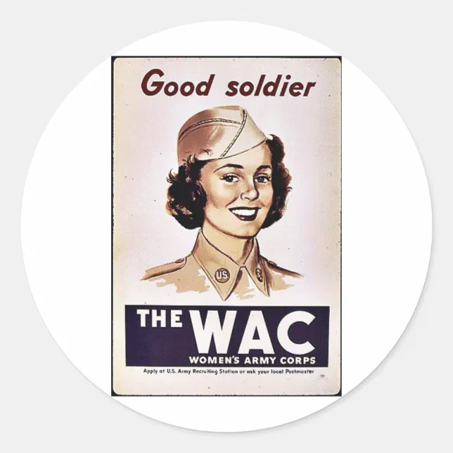The Wac Womens Army Corps Classic Round Sticker | Zazzle
