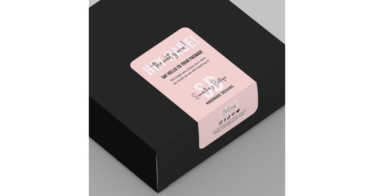 The Wait Is Over Pink Business Thank You Packaging Label | Zazzle