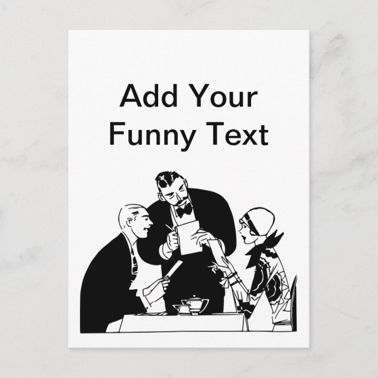 The Waiter - Restaurant Humor Postcard | Zazzle