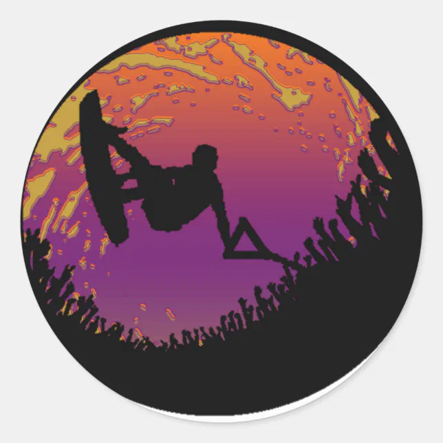 THE WAKEBOARD SCARECROW CLASSIC ROUND STICKER | Zazzle
