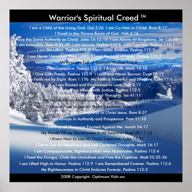 The Warriors Creed by WarriorsCreed Poster | Zazzle