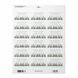 The Watercolor Pine Tree Forest Wedding Collection Label | Zazzle