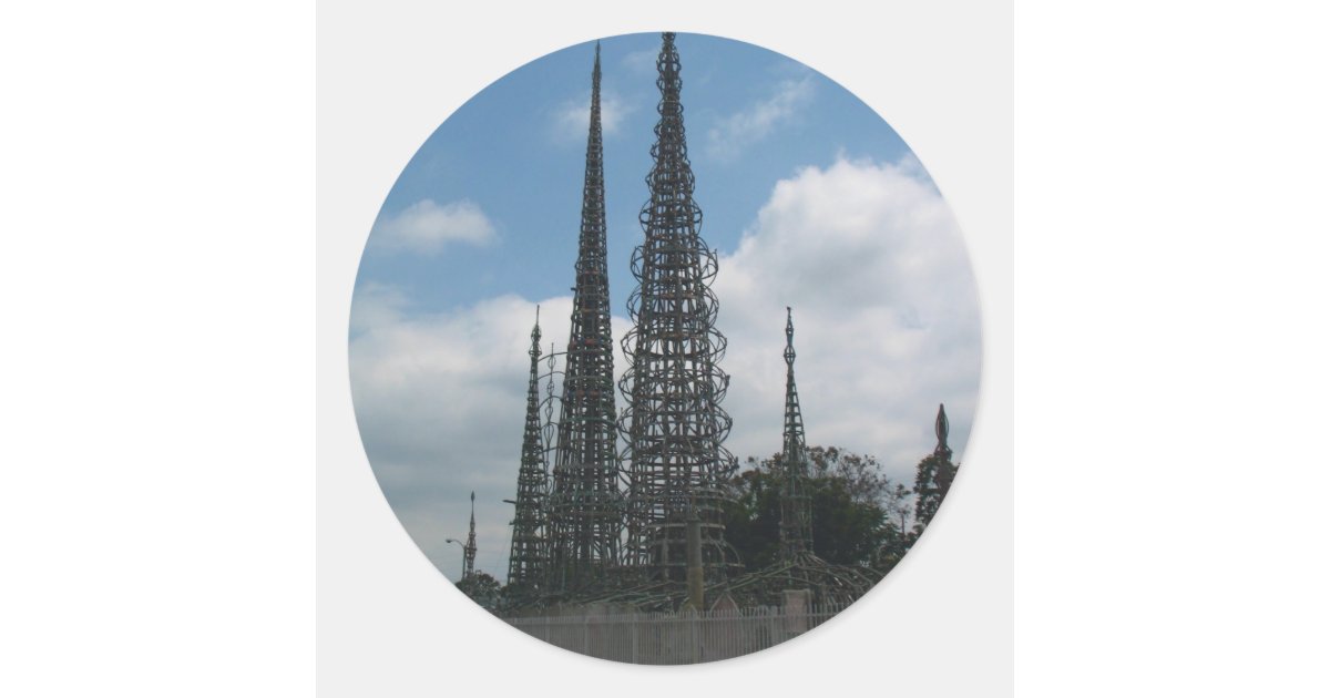 The Watts Towers Classic Round Sticker | Zazzle
