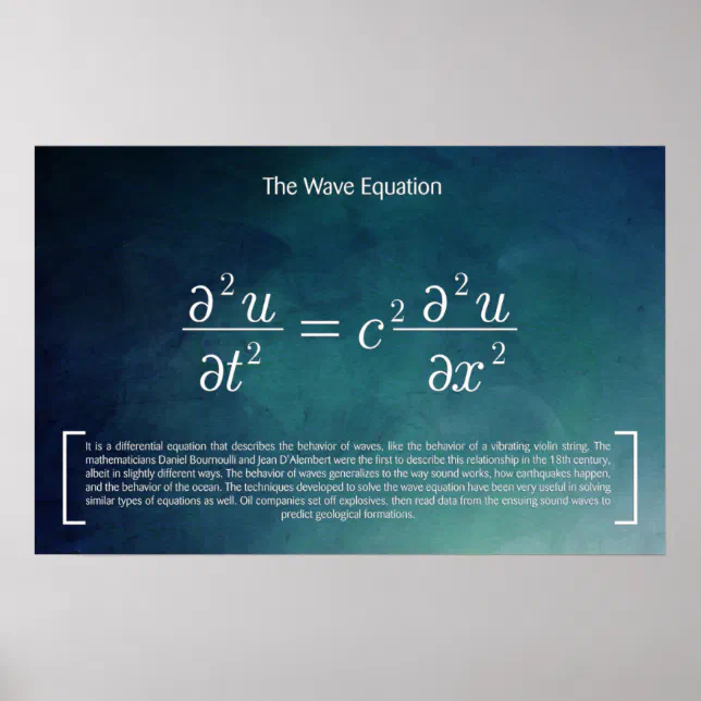 The Wave Equation - Math Poster | Zazzle