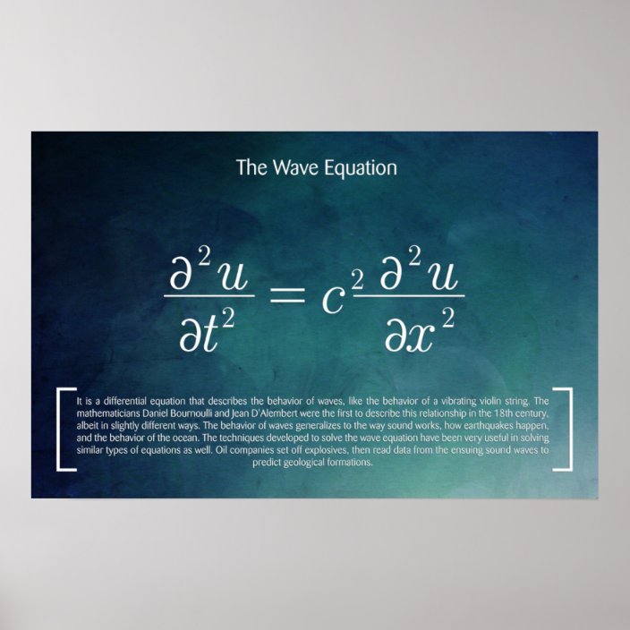 The Wave Equation - Math Poster | Zazzle.com