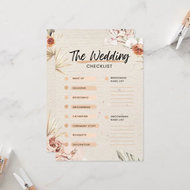 The Wedding Checklist Invitation | Zazzle