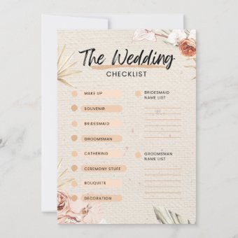 The Wedding Checklist Invitation | Zazzle
