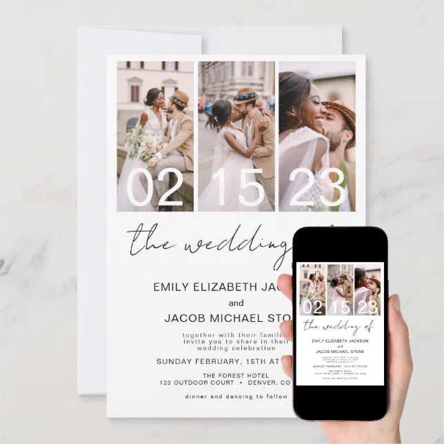 The Wedding of Photo QR code Wedding Invitation | Zazzle