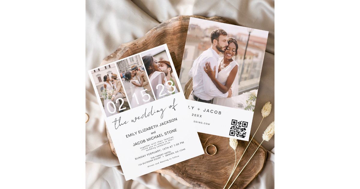 The Wedding of Photo QR code Wedding Invitation | Zazzle