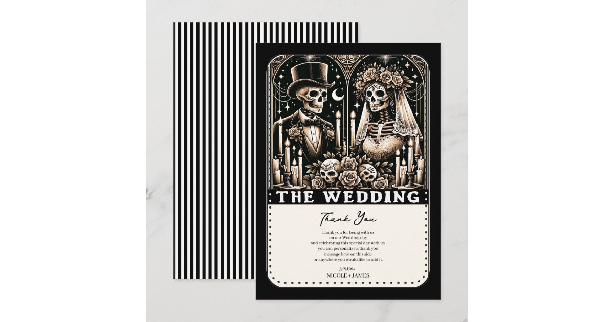 THE WEDDING Tarot Skeletons Bride & Groom Invitation | Zazzle