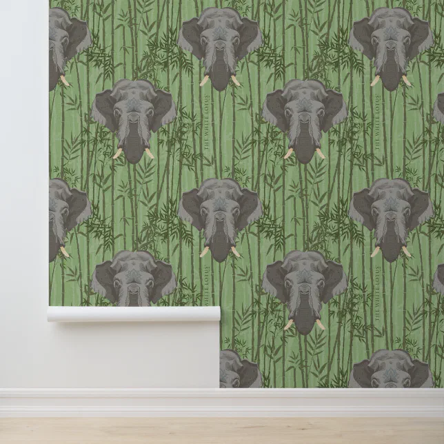 The White Lotus Majestic Elephants Pattern Wallpaper | Zazzle