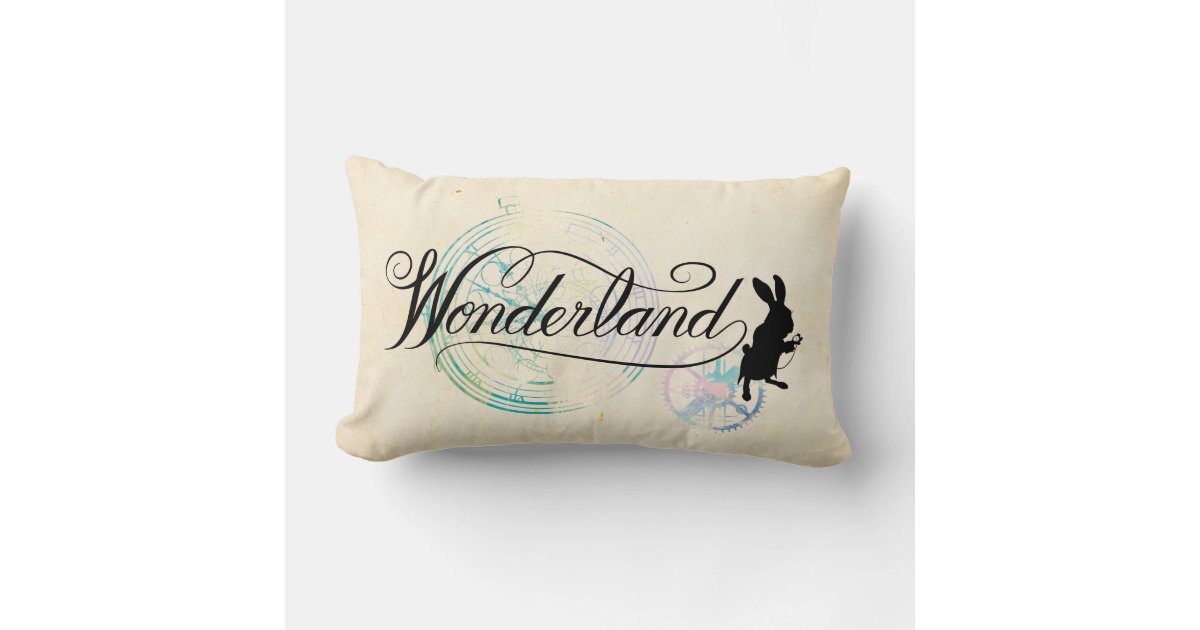 The White Rabbit | Wonderland Lumbar Pillow | Zazzle