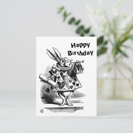The White Rabbit's CC0240 Birthday Postcard | Zazzle