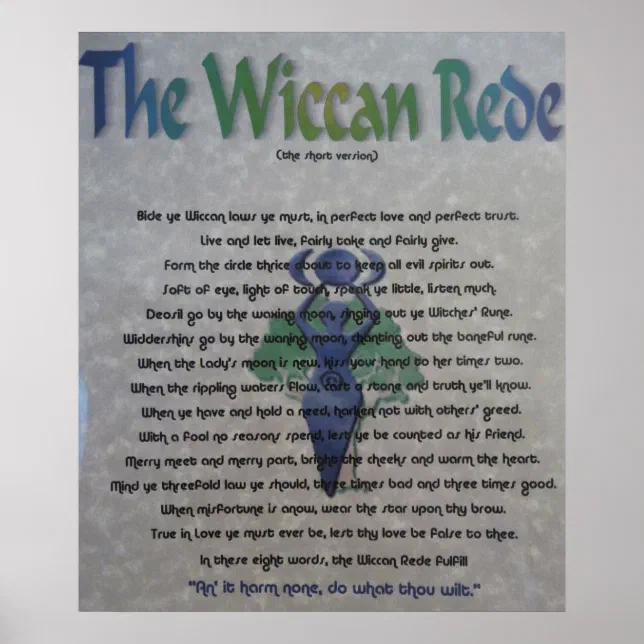 The Wiccan Rede Canvas Poster | Zazzle