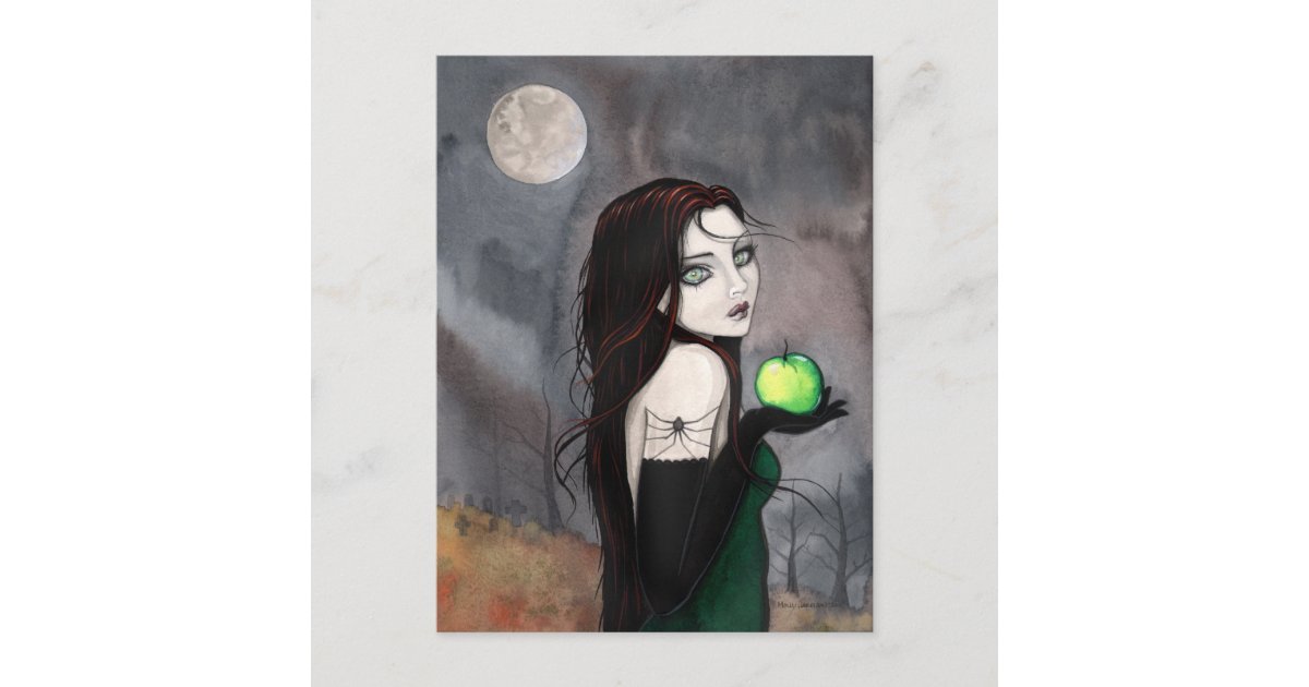 The Widow Gothic WItch Fantasy Art Postcard | Zazzle