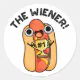 The Wiener Funny Winner Hot Dog Pun Classic Round Sticker | Zazzle