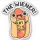 The Wiener Funny Winner Hot Dog Pun Sticker | Zazzle
