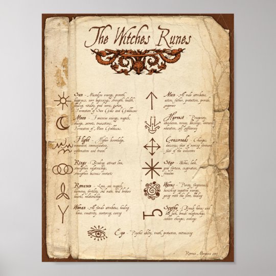 The WITCHES RUNES Poster | Zazzle.com