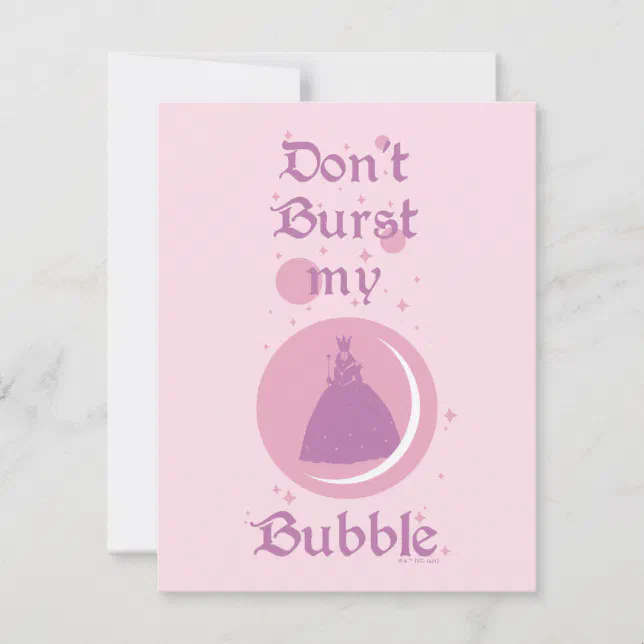 The Wizard Of Oz™ | Don't Burst My Bubble Note Card | Zazzle