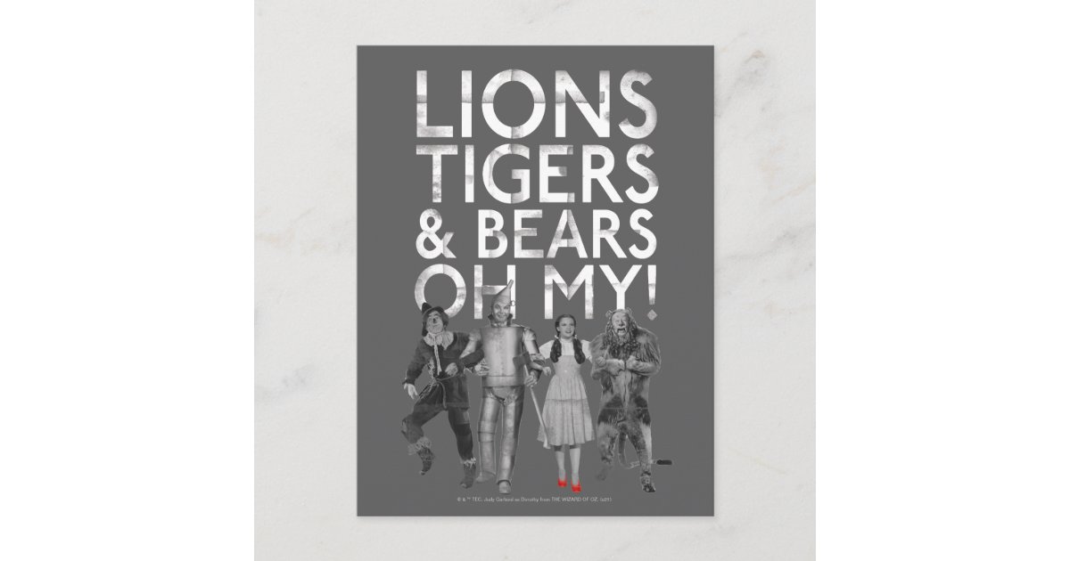 The Wizard Of Oz™ | Lions Tigers & Bears Oh My! Postcard | Zazzle
