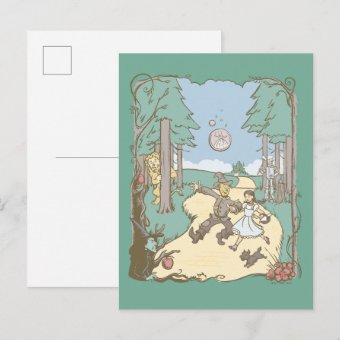 The Wizard Of Oz™ | Storybook Yellow Brick Road Postcard | Zazzle