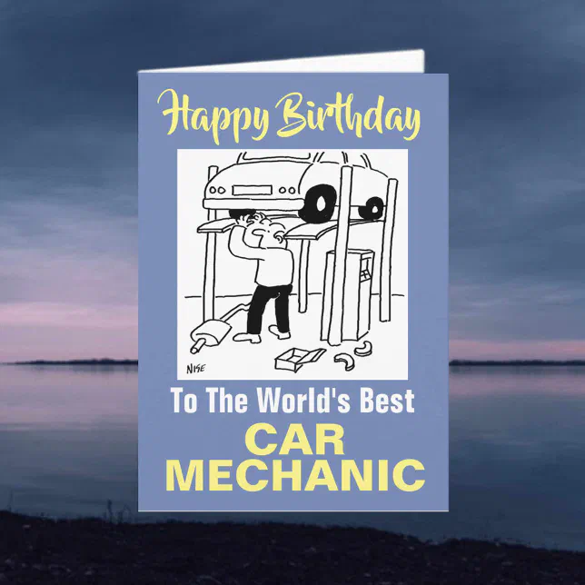 The Word's Best Car Mechanic - Happy Birthday Card | Zazzle
