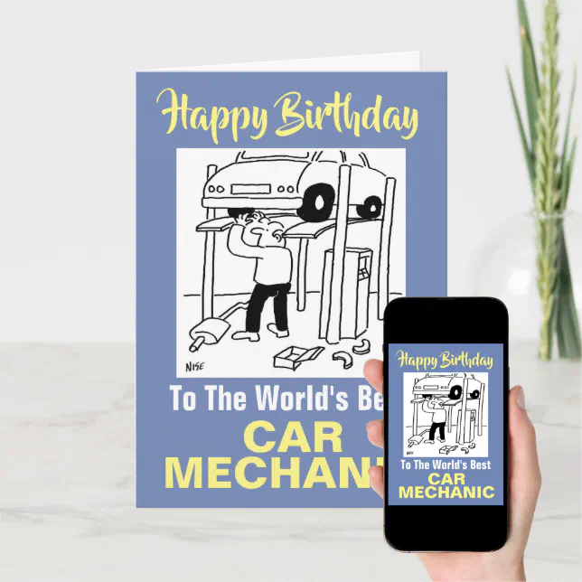 The Word's Best Car Mechanic - Happy Birthday Card | Zazzle