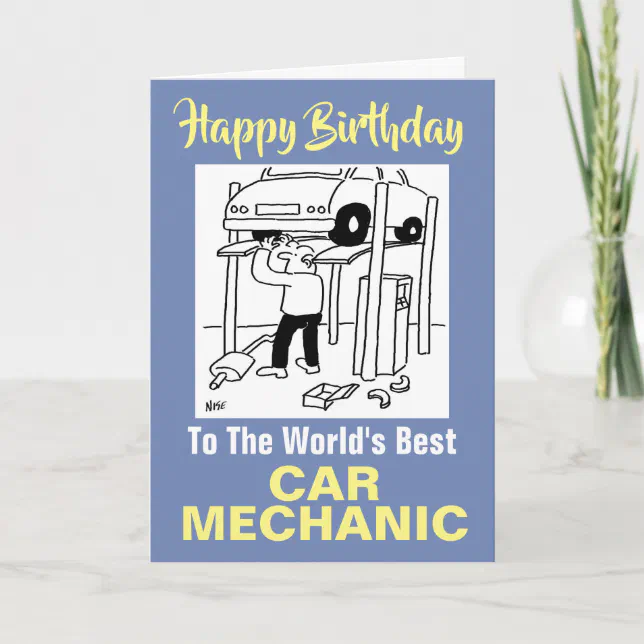 The Word's Best Car Mechanic - Happy Birthday Card | Zazzle