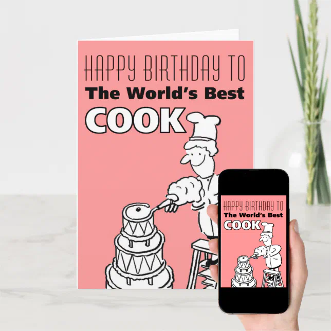 The Word's Best Cook - Happy Birthday Card | Zazzle