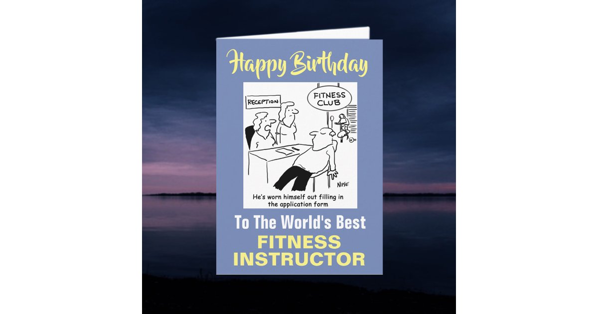 The Word's Best Fitness Instructor Card | Zazzle