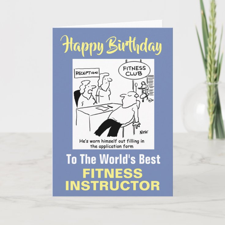 The Word's Best Fitness Instructor Card | Zazzle