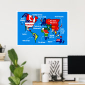 The world according to americans poster | Zazzle