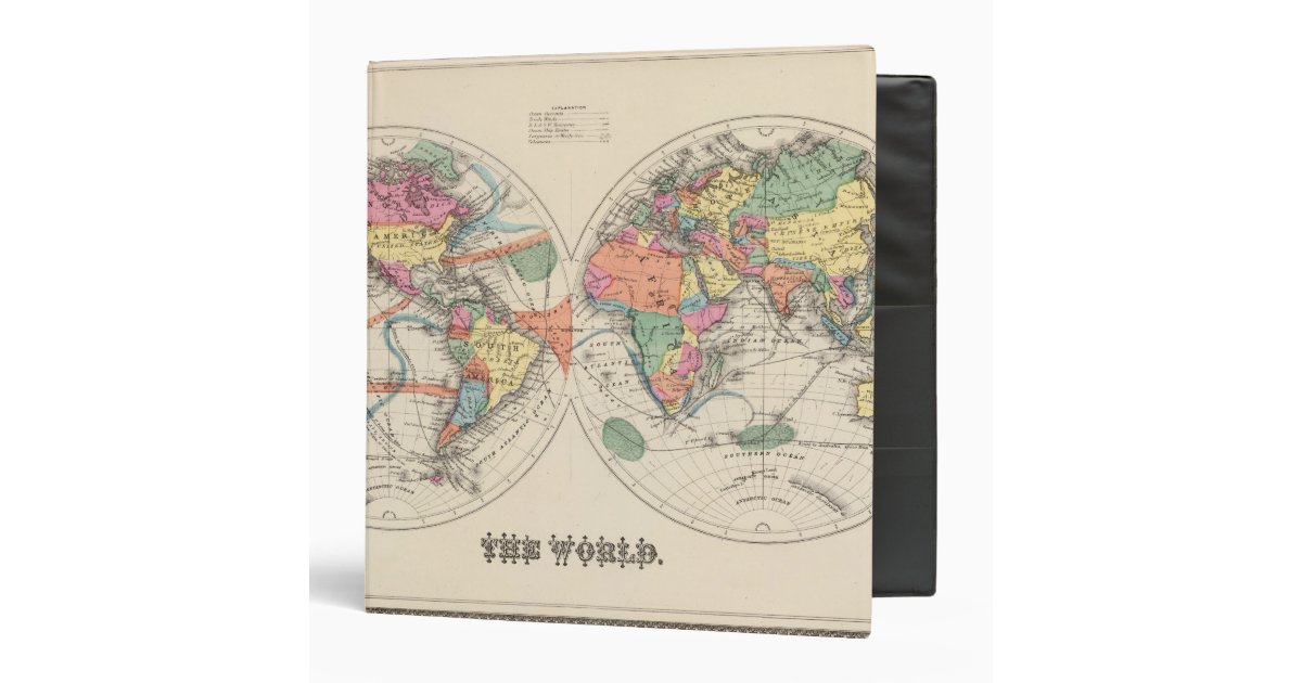 The world Atlas map with currents and trade winds Binder | Zazzle