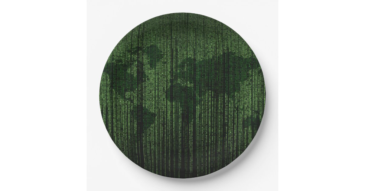 The world in the matrix paper plates | Zazzle