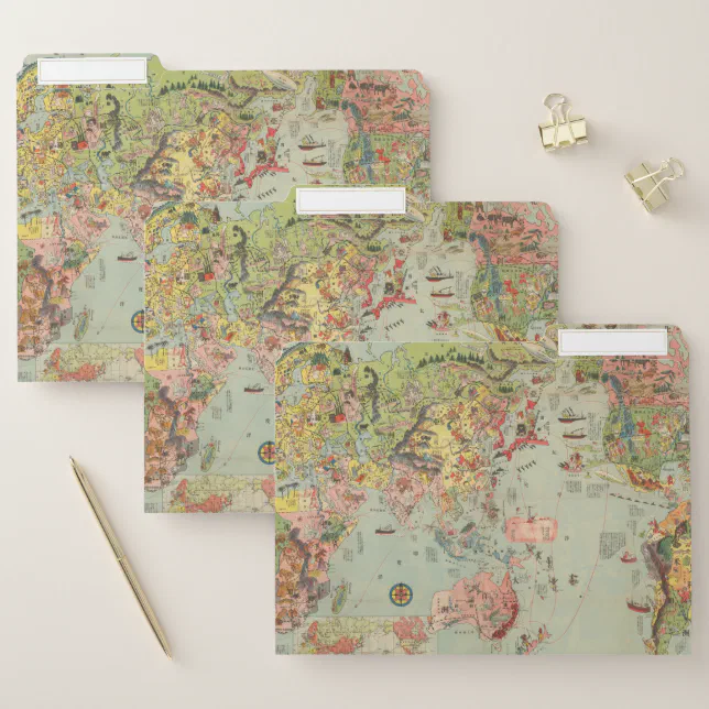 The World Map at a Glance - World Air Routes File Folder | Zazzle