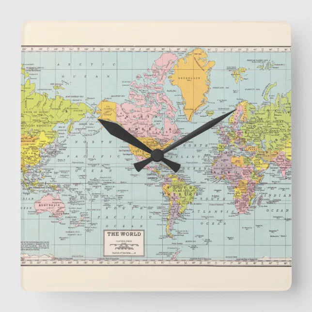 The World Map Wall Clock | Zazzle