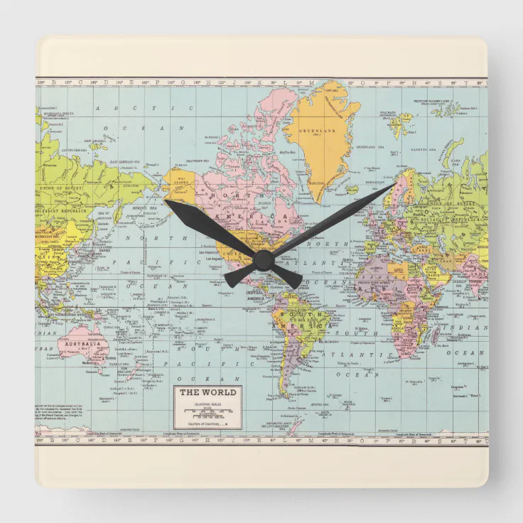 The World Map Wall Clock | Zazzle