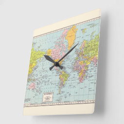 The World Map Wall Clock | Zazzle