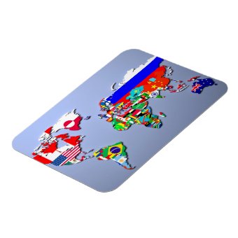 The World Map With Their Flags Magnet | Zazzle