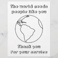 thank you for serving coloring pages