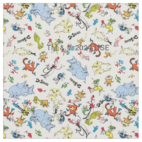 Dr. Seuss | Thing One Thing Two US Flag Pattern Fabric | Zazzle