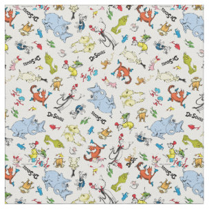 Dr. Seuss's ABC Colorful Block Letter Pattern Fabric | Zazzle